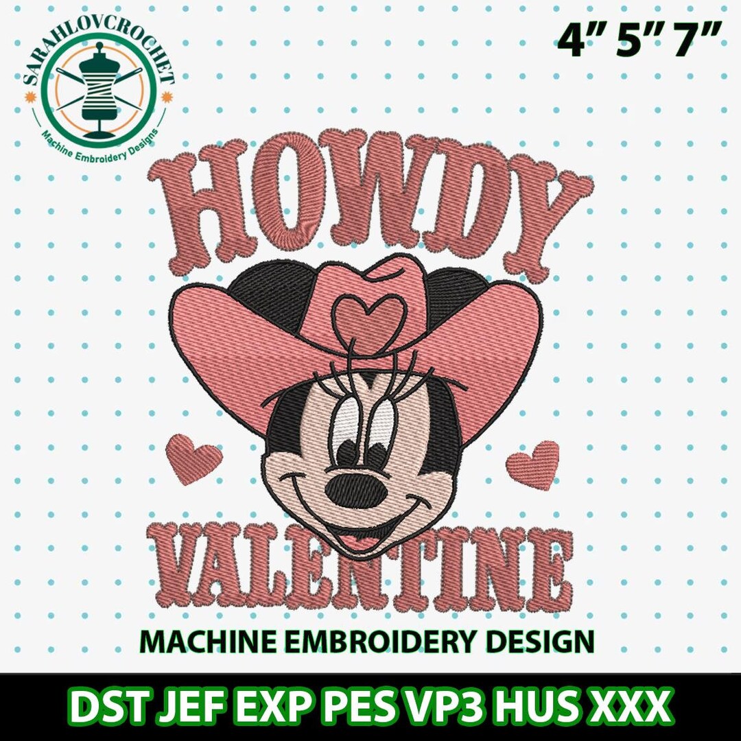 Valentine Mouse Head Embroidery Design Happy Valentine Day - Etsy