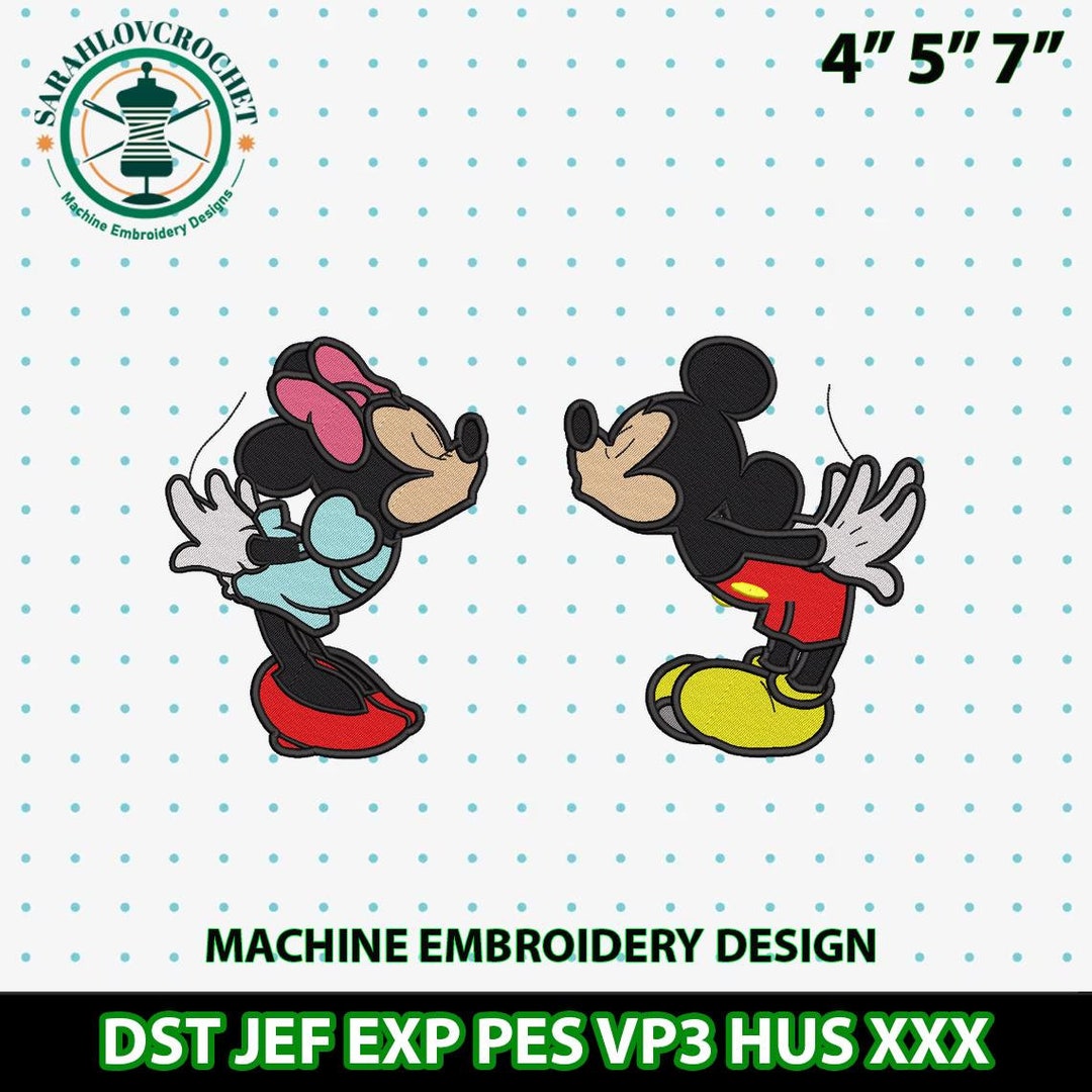 Pink Valentine Mouse Head Embroidery Design Valentine Cartoon - Etsy