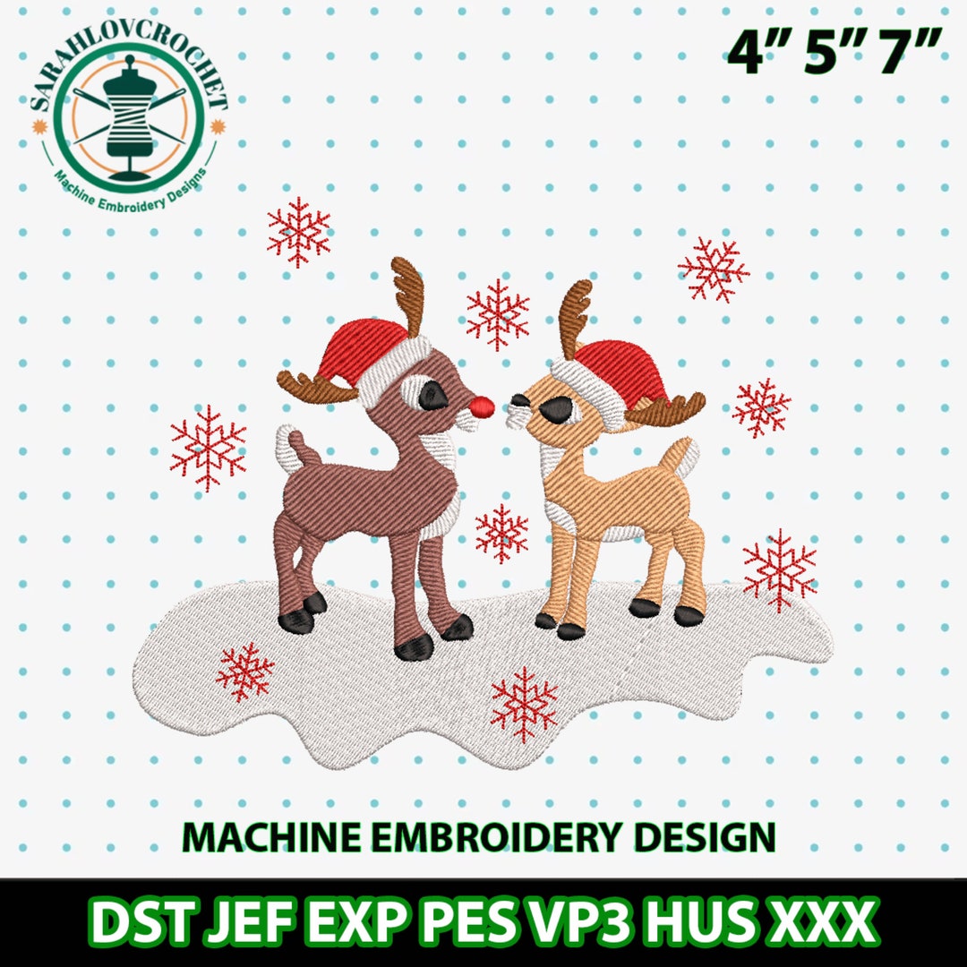Christmas Embroidery Designs, Rudolf Red Nose Embroidery, Friend ...