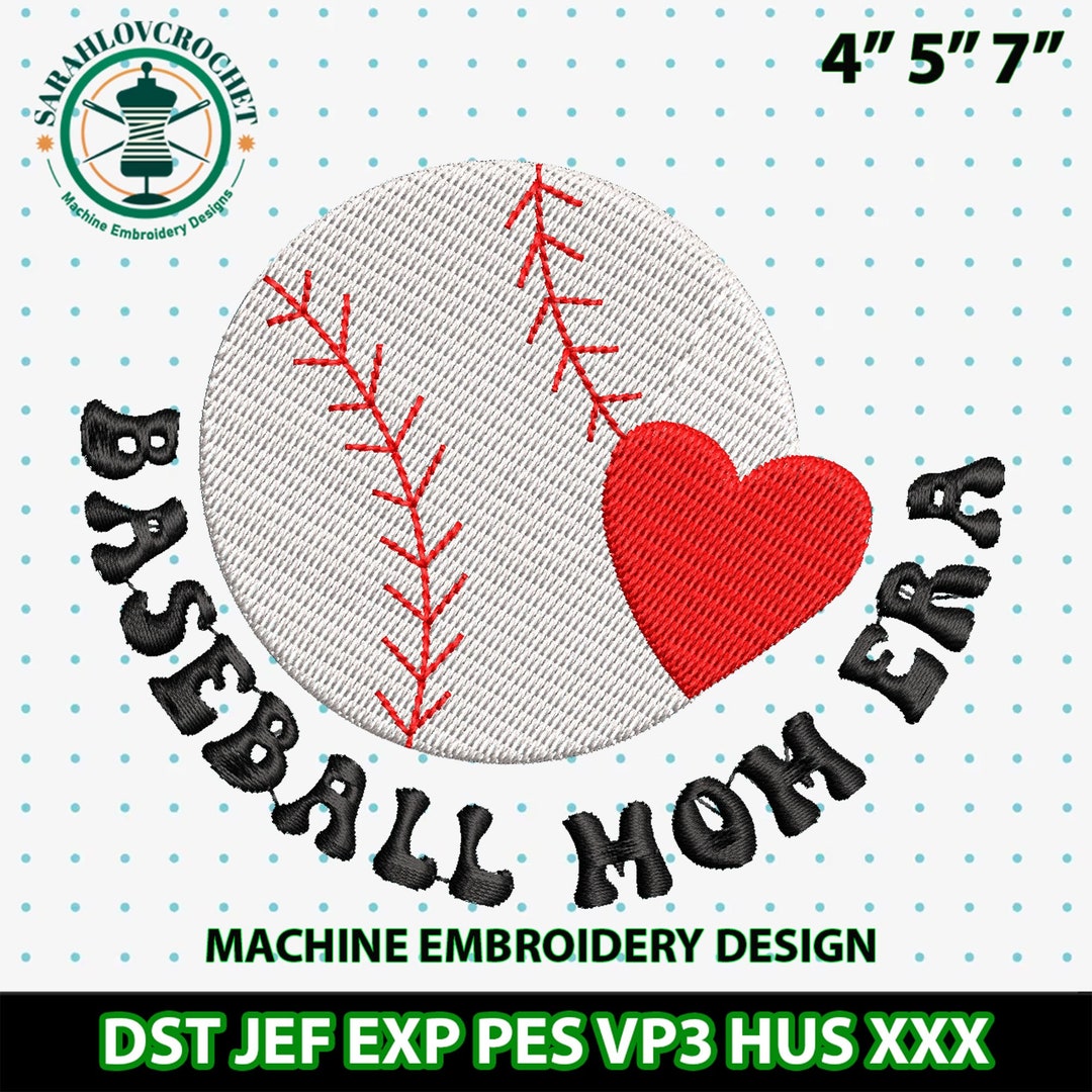 Baseball Mom Embroidery Design, Mother's Day Embroidery Design ...