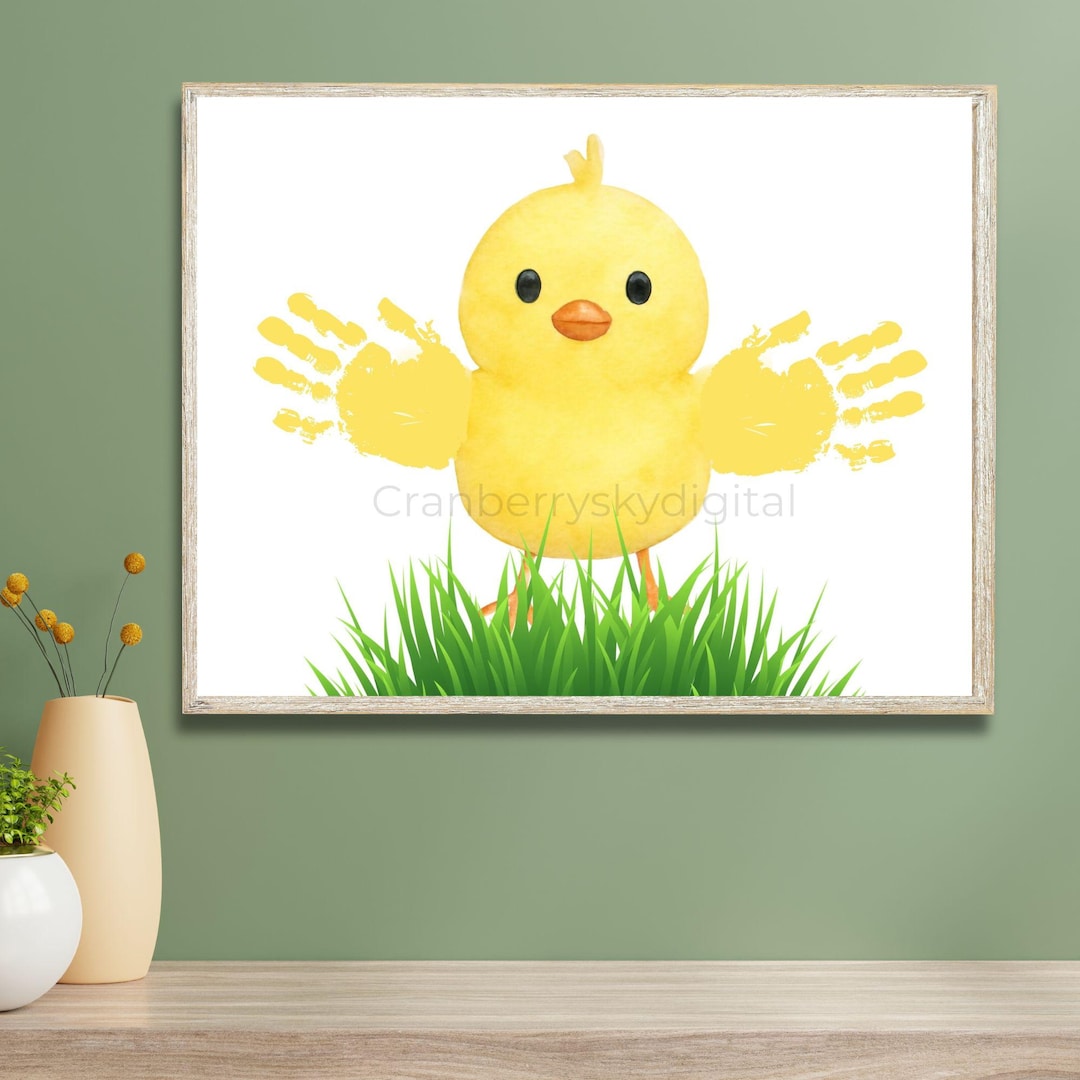 Easter Chick Handprint Art, Preschool Kids Toddler Baby Spring Craft ...