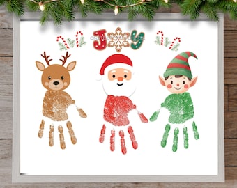 Christmas Handprint Craft, Xmas Daycare Preschool Art for Kids Baby ...