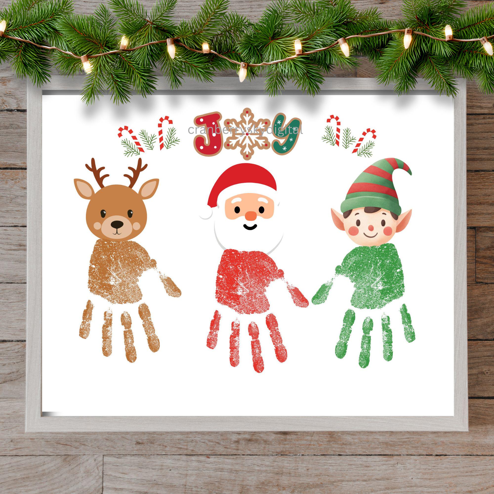 Christmas Handprint Craft, Xmas Daycare Preschool Art for Kids Baby ...