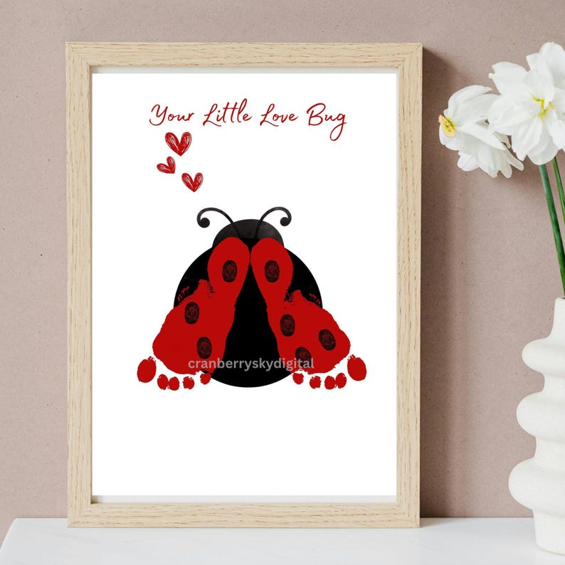 Valentine's Day Footprint Ladybug Craft, Preschool Art for Kids Baby ...