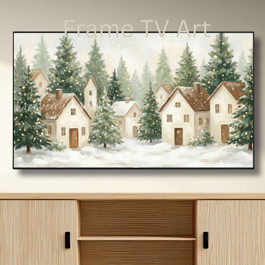 Hygge Christmas Village Frame TV Art, Winter Holiday Samsung ...