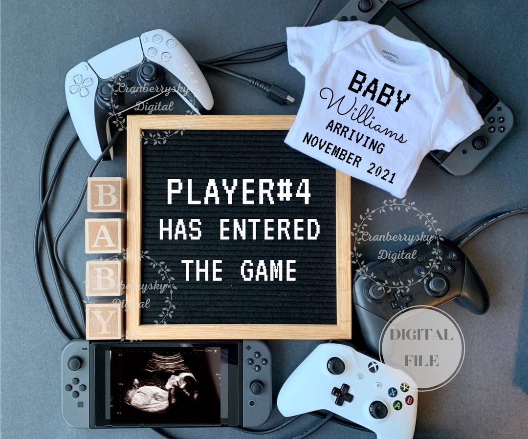 Digital Funny Video Game Player Pregnancy Announcement Player - Etsy