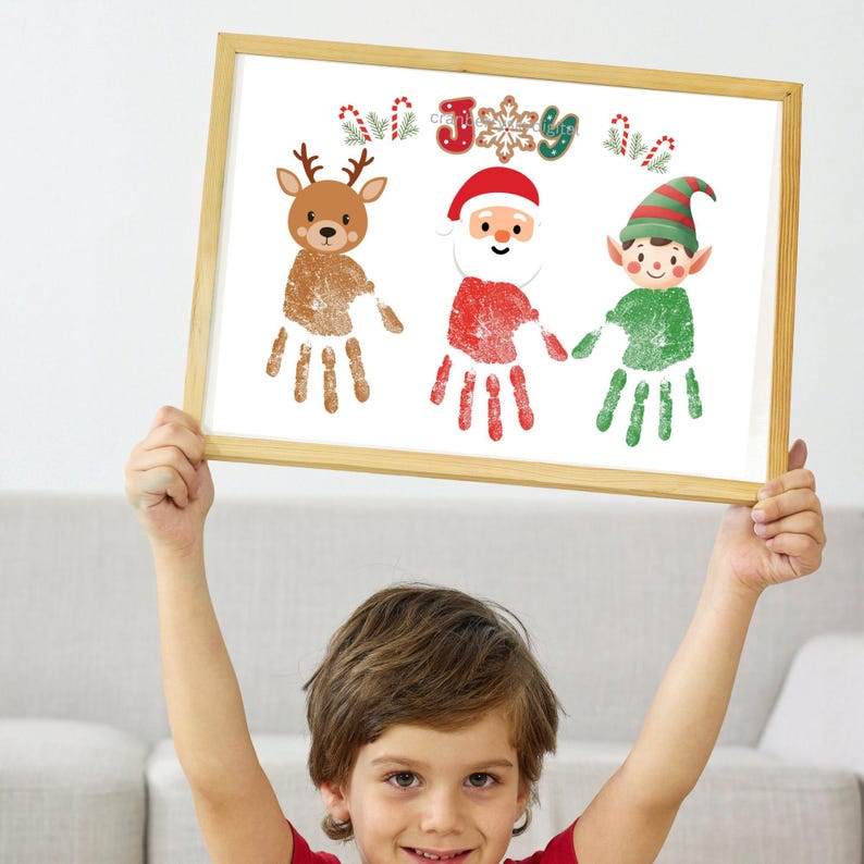 Christmas Handprint Craft, Xmas Daycare Preschool Art for Kids Baby ...