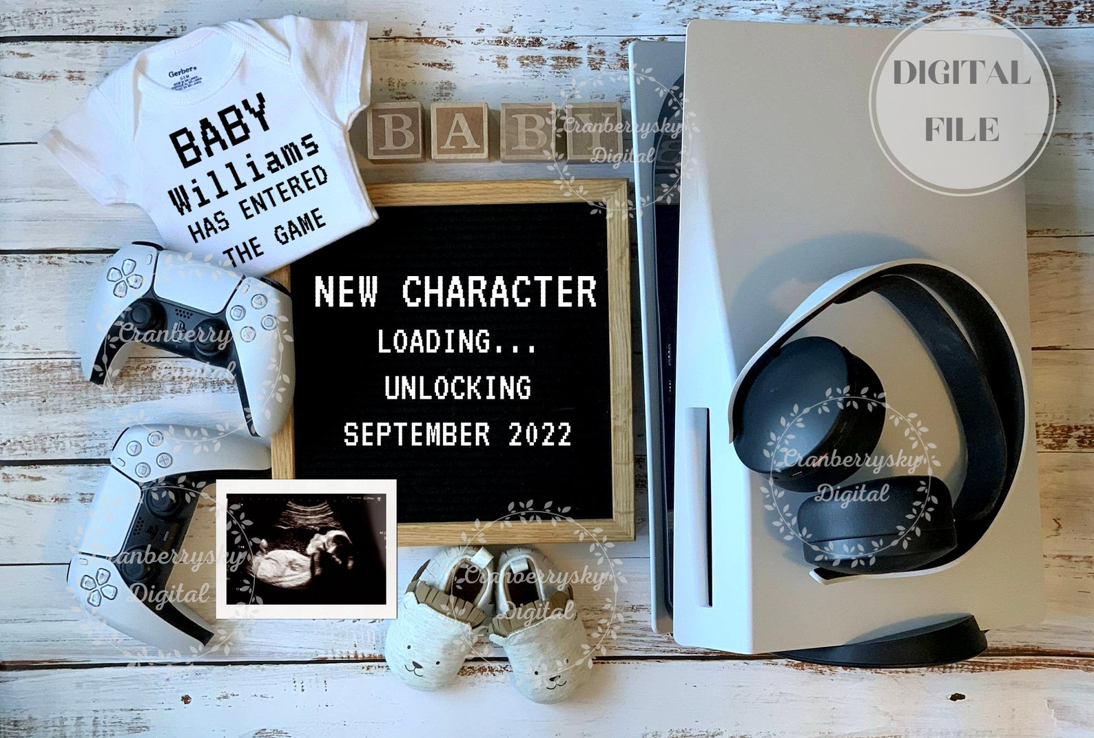 Digital Funny Video Game Player Pregnancy Announcement | Etsy