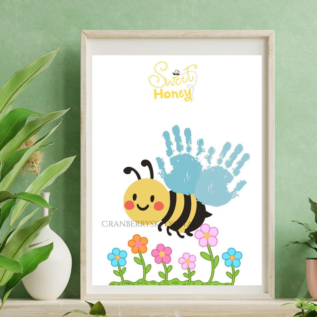 Easter Spring Bumble Bee Handprint Art, Preschool Daycare Kids Toddler ...