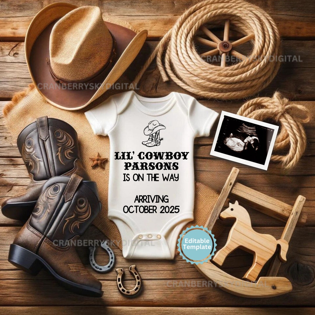 Western Baby Announcement: Cowboy Pregnancy Reveal (digital) - Etsy