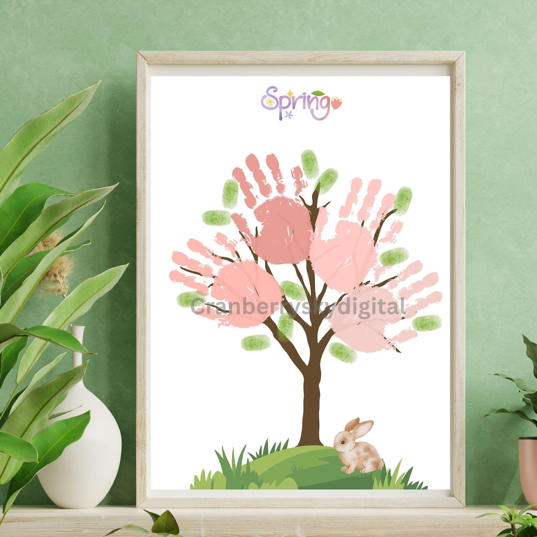 Easter Spring Tree Handprint Art, Preschool Daycare Kids Toddler Baby ...
