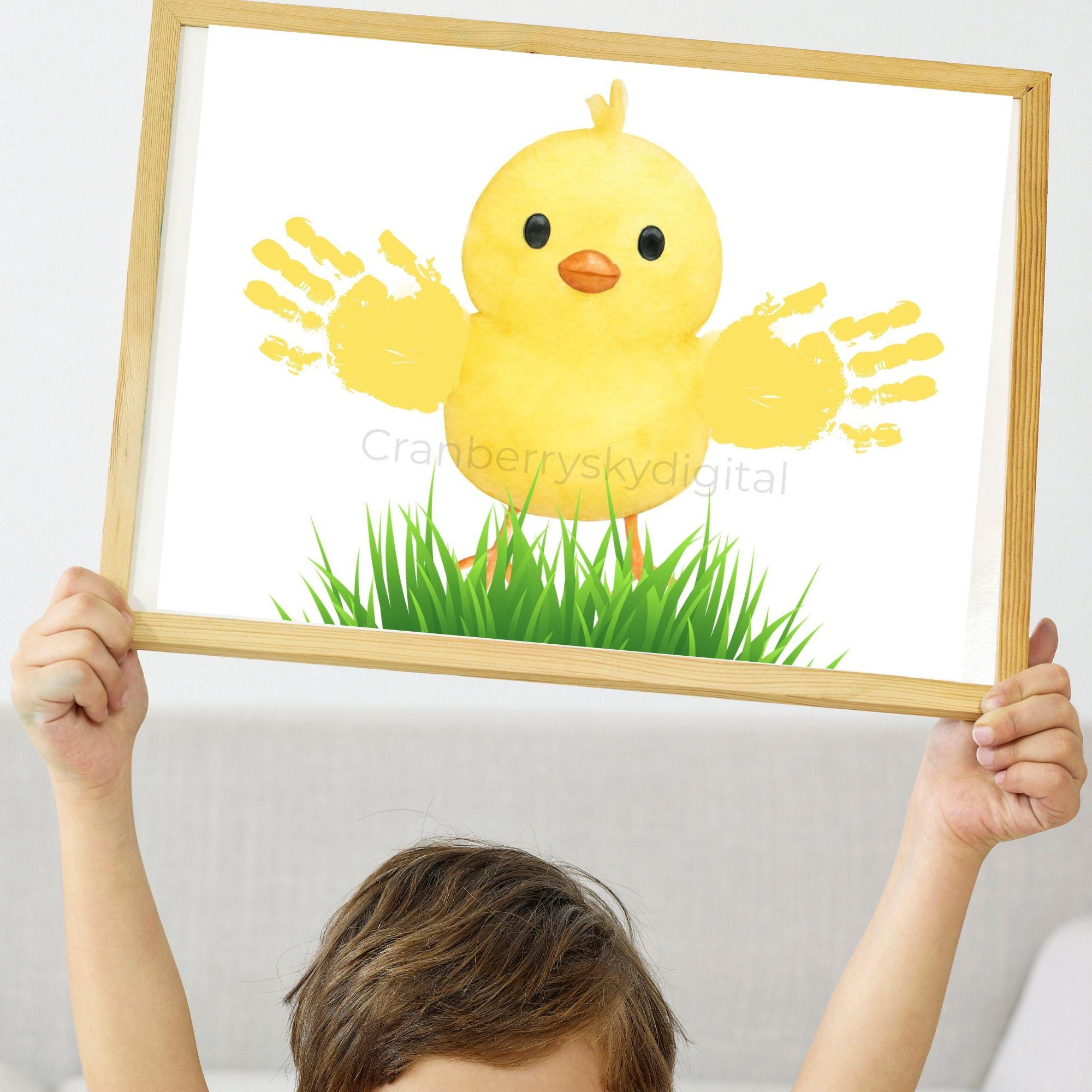 Easter Chick Handprint Art, Preschool Kids Toddler Baby Spring Craft ...