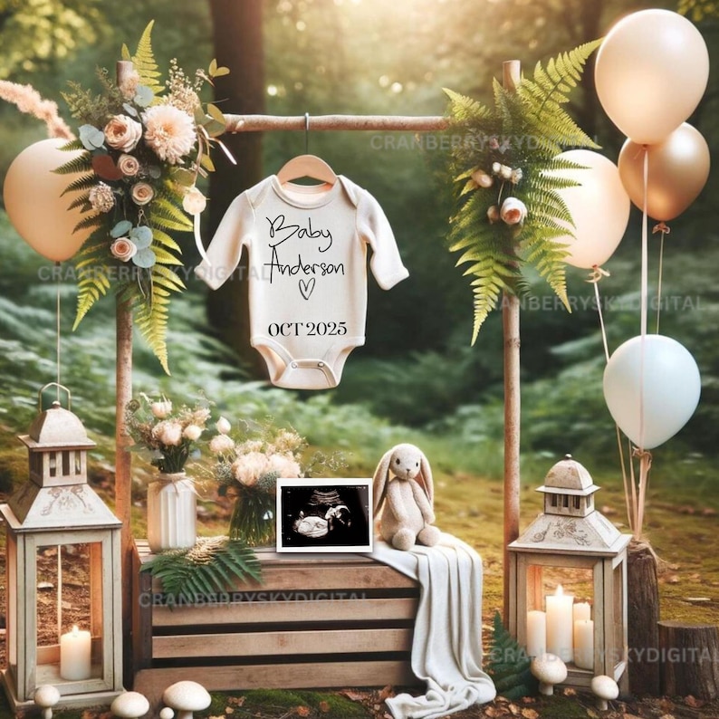 Woodland Baby Announcement: Forest Theme, Gender Neutral (digital) - Etsy