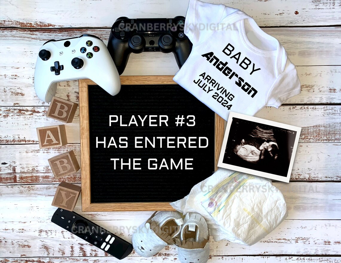 Digital Funny Video Game Player Pregnancy Announcement Player - Etsy