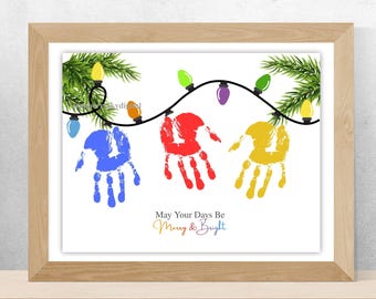 Christmas Handprint Craft, Xmas Daycare Preschool Art for Kids Baby ...