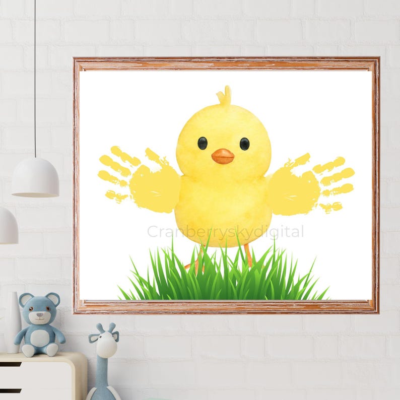 Easter Chick Handprint Art, Preschool Kids Toddler Baby Spring Craft ...