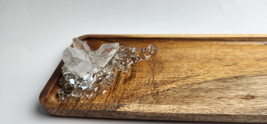 Acacia Tray Dish Crystal Quartz Unique Gift Wedding Healing Crystals ...