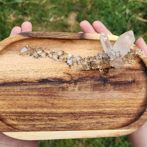 Acacia Tray Dish Crystal Quartz Unique Gift Wedding Healing Crystals ...