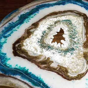 Modern Geode Table Resin Epoxy Side End Coffee Commission Large ...