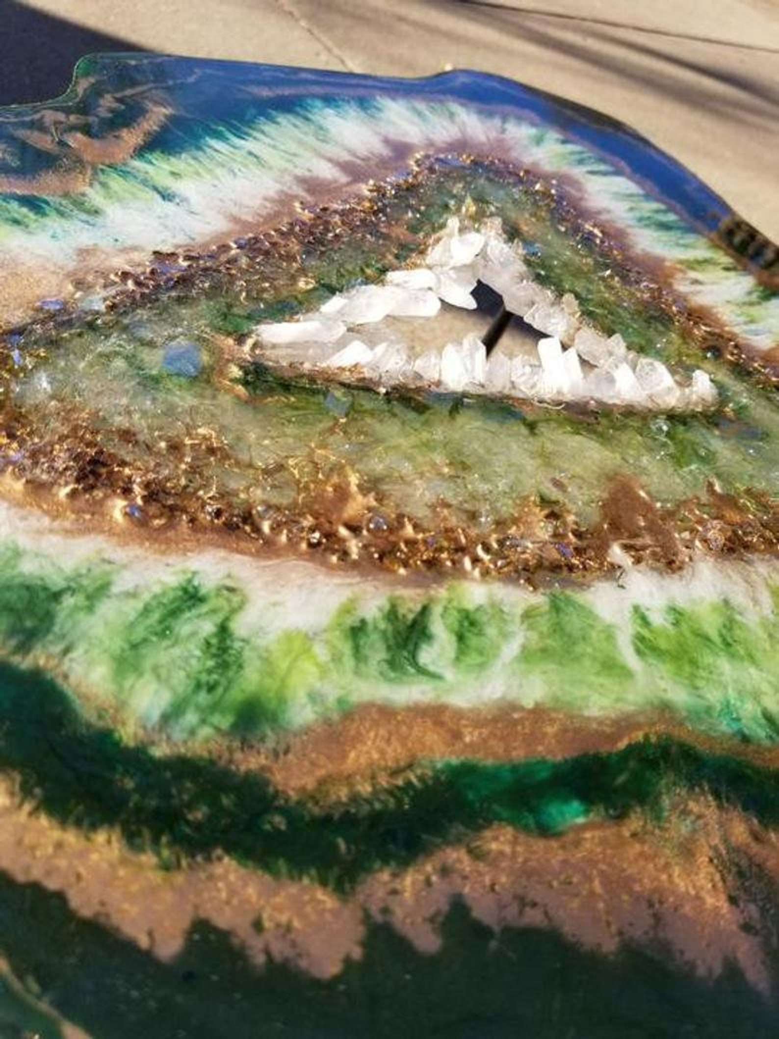 Geode Table Custom Made Art Slice Resin Epoxy Living Room | Etsy