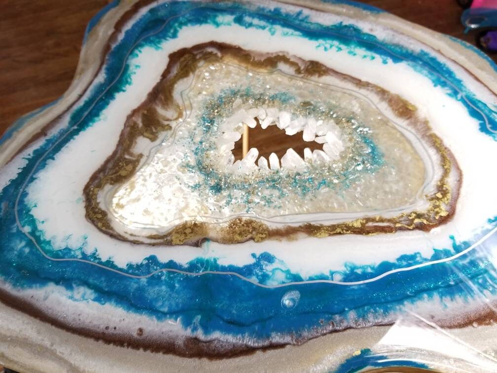 Large Commission Geode Table Custom Made Art Coffee Side | Etsy