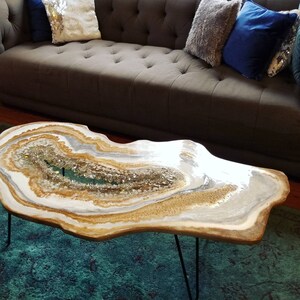 Modern Geode Table Resin Epoxy Side End Coffee Commission Large ...