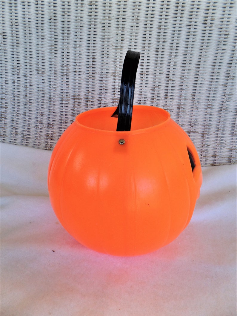 1980s Vintage Halloween Plastic Pumpkin Pail Etsy
