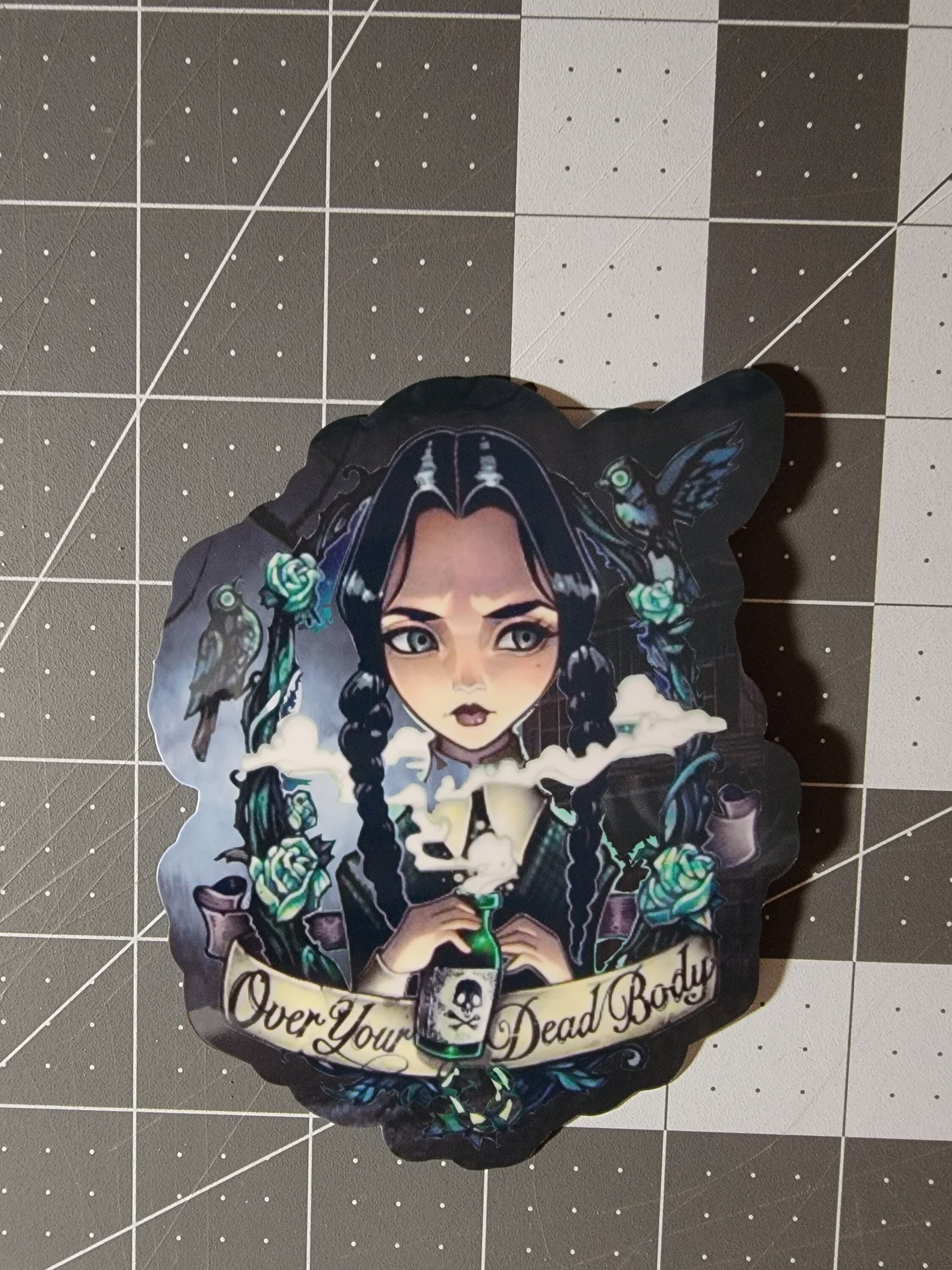 Wednesday Addams From the Addams Family Over Your Dead Body Sticker ...