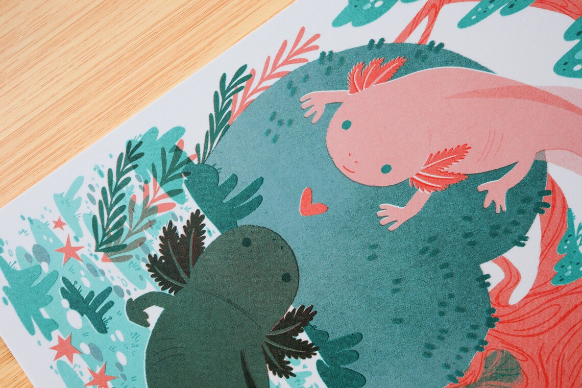 Axolotl Art Axolotl Love Axolotl Valentine Axolotl Gifts - Etsy