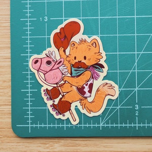 Roller Skate Sticker, Cowboy Cat Sticker, Cowboy Kitty, Roller Derby ...