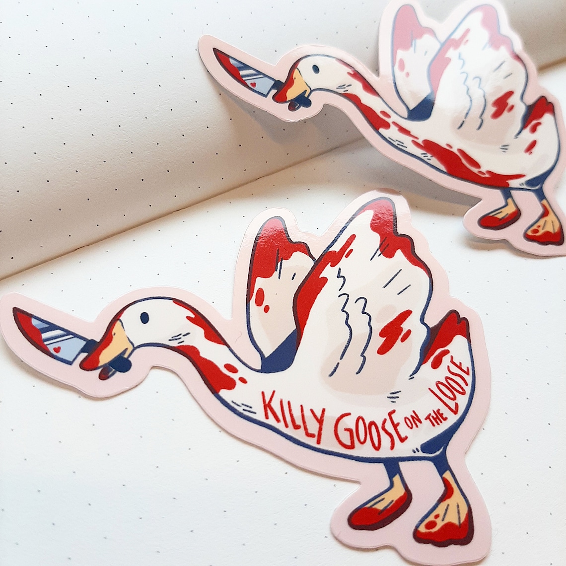 Goose Sticker Cute Gore Sticker Birds With Knife Silly - Etsy