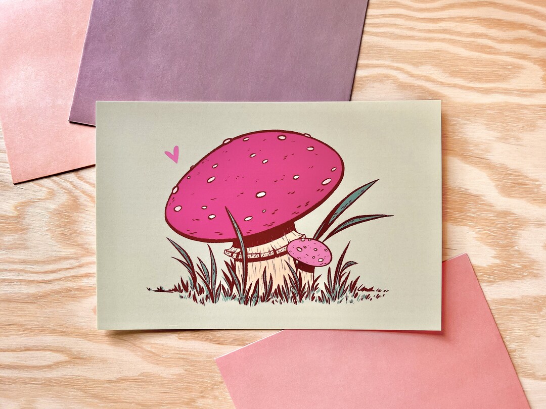 Mushroom Art Print, Toadstool Print, Fungi Illustration, Cute Mushroom Gifts, Mushroom Artwork ...