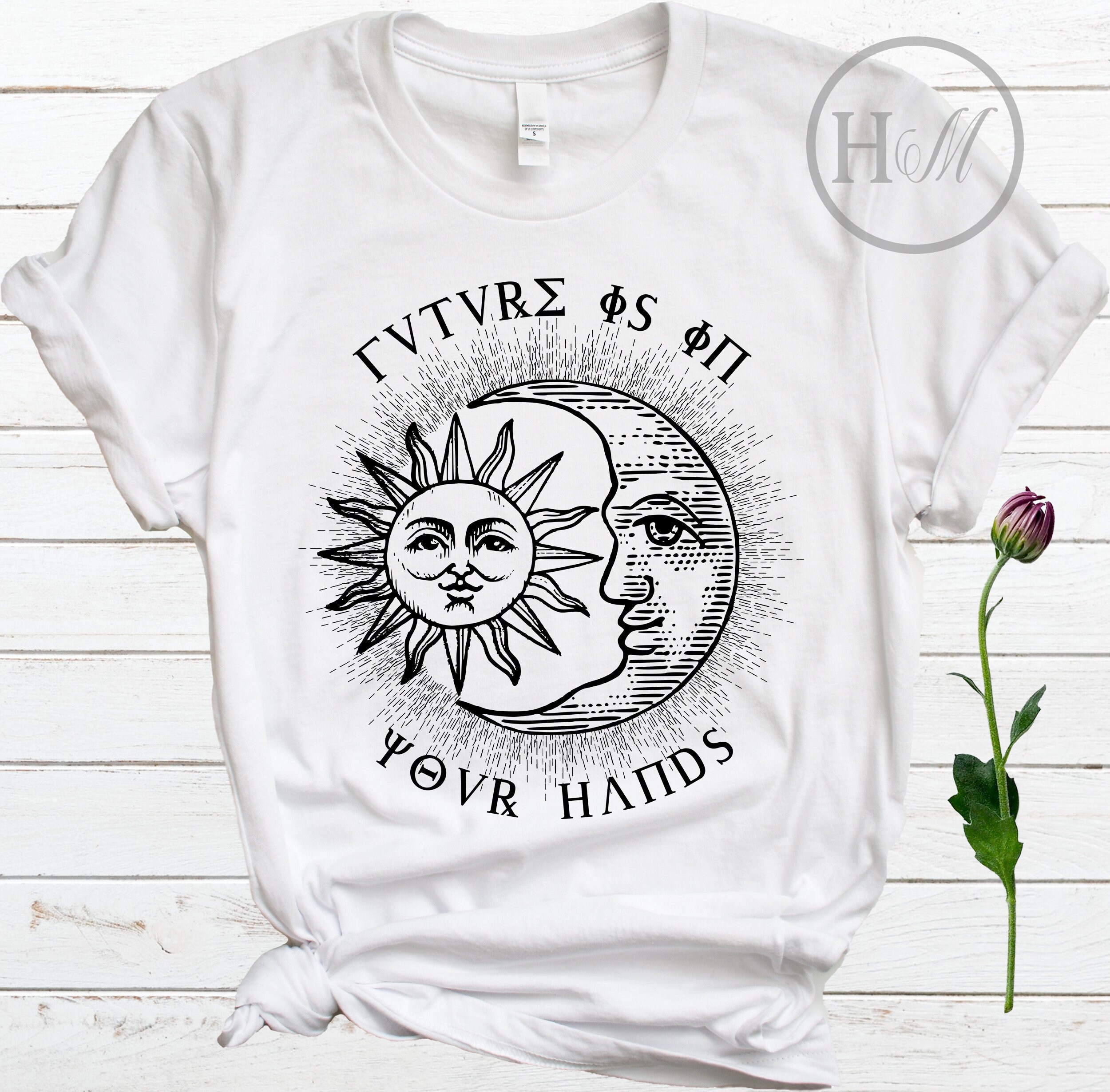 The Future is in Your Hands Sun and Moon Shirt Roman Letters Shirt Sun ...