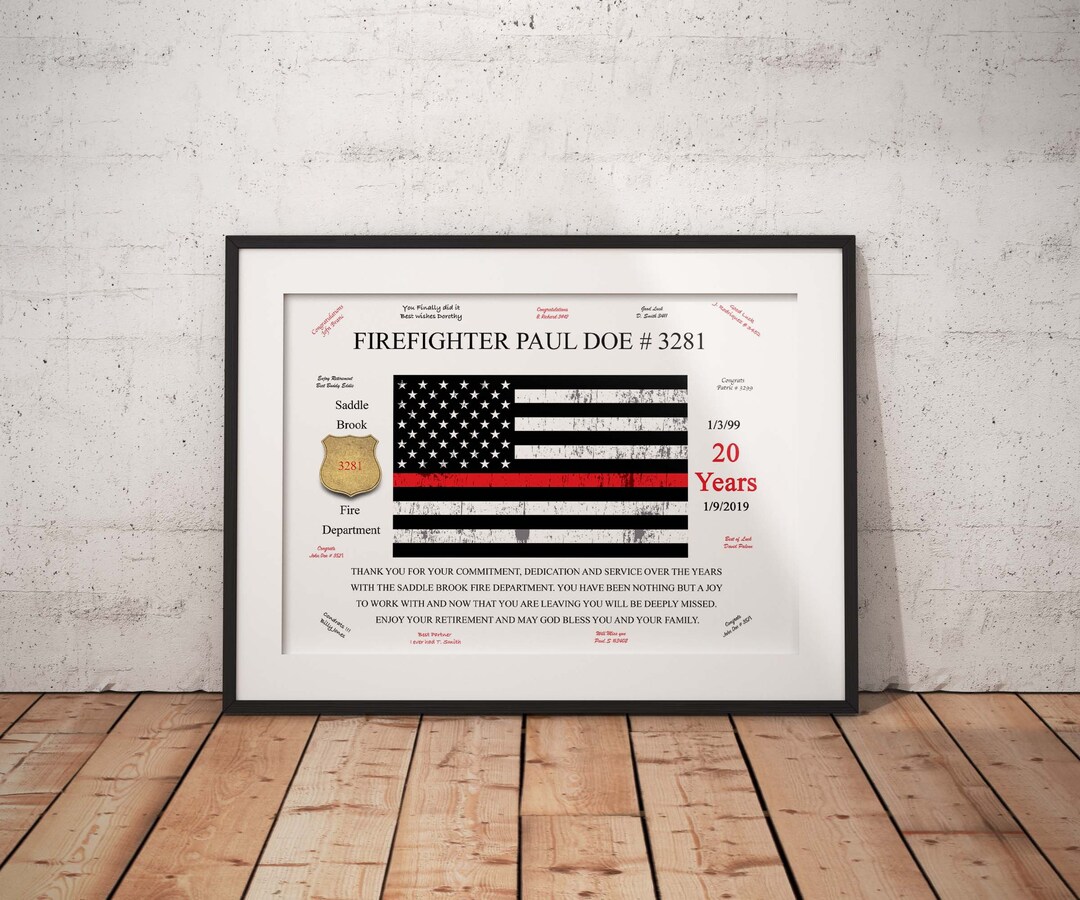 Firefighter Retirement Plaque / Farewell Gift/ Digital Copy - Etsy