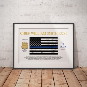 Retirement Plaque/ Farewell Gift/ Police Officer/ Law Enforcement ...