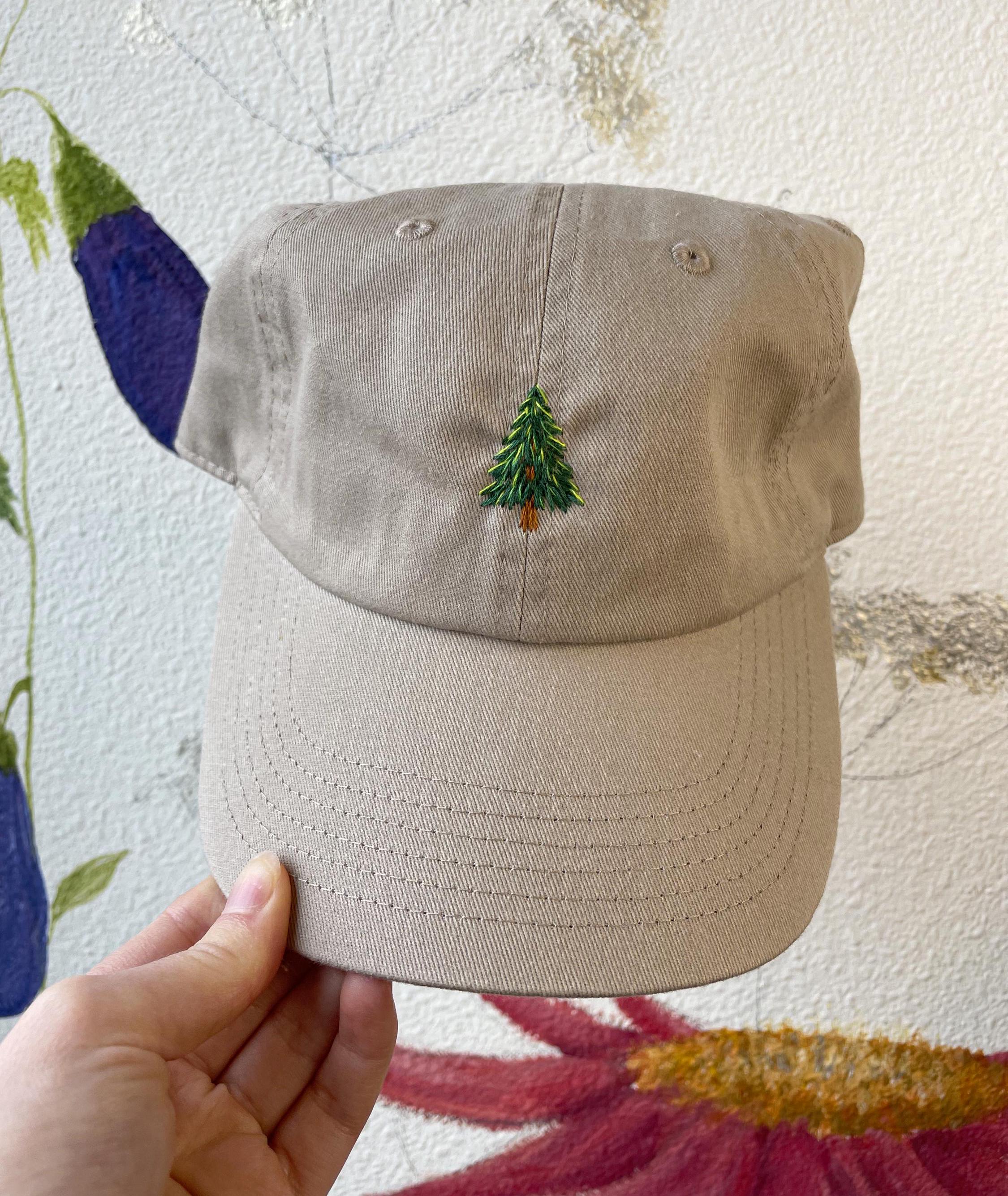 Fir Tree Hat, Hand Embroidered Hat - Etsy