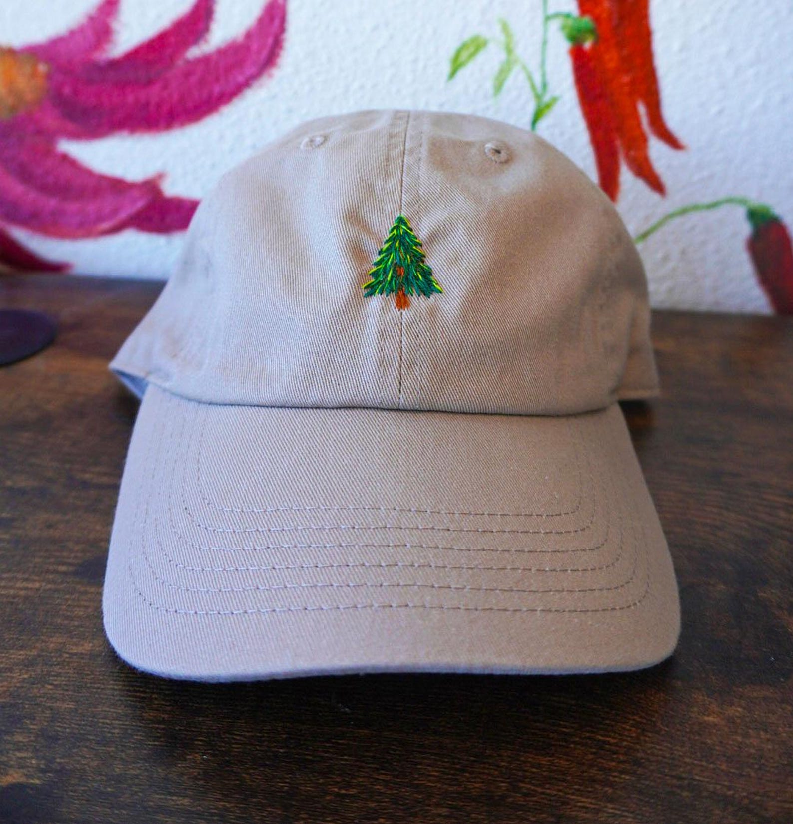 Fir Tree Hat, Hand Embroidered Hat - Etsy