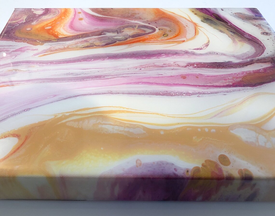 Sunset Wave 11x14 Acrylic Resin Painting - Etsy