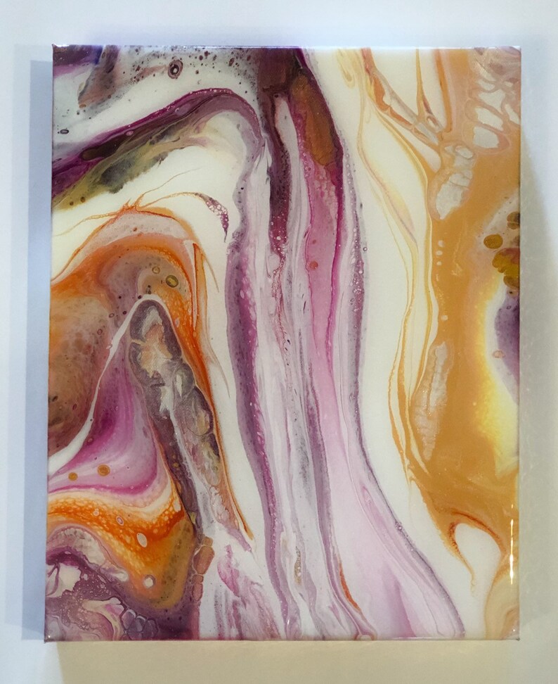Sunset Wave 11x14 Acrylic Resin Painting - Etsy