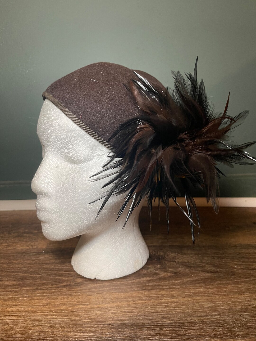 Vintage Brown Real Fur Felt Hat - Etsy