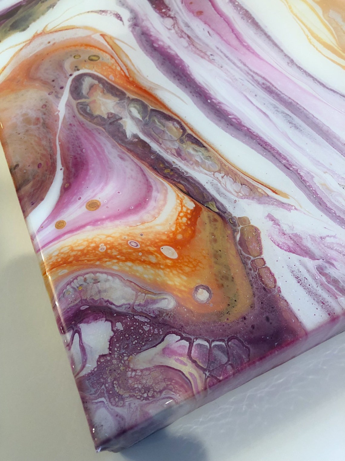 Sunset Wave 11x14 Acrylic Resin Painting - Etsy