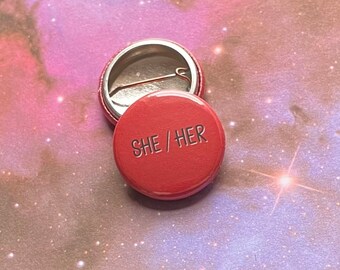 She/her Pronouns Enamel Pin Badge LGBTQ Pride - Etsy UK