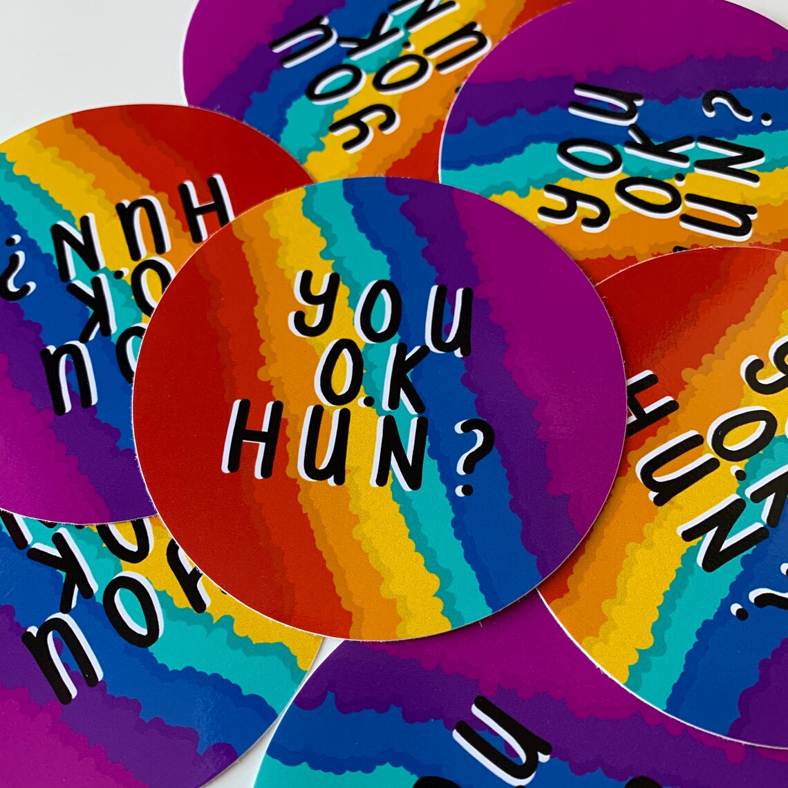 You Ok Hun 8cm Vinyl Circle Sticker - Etsy