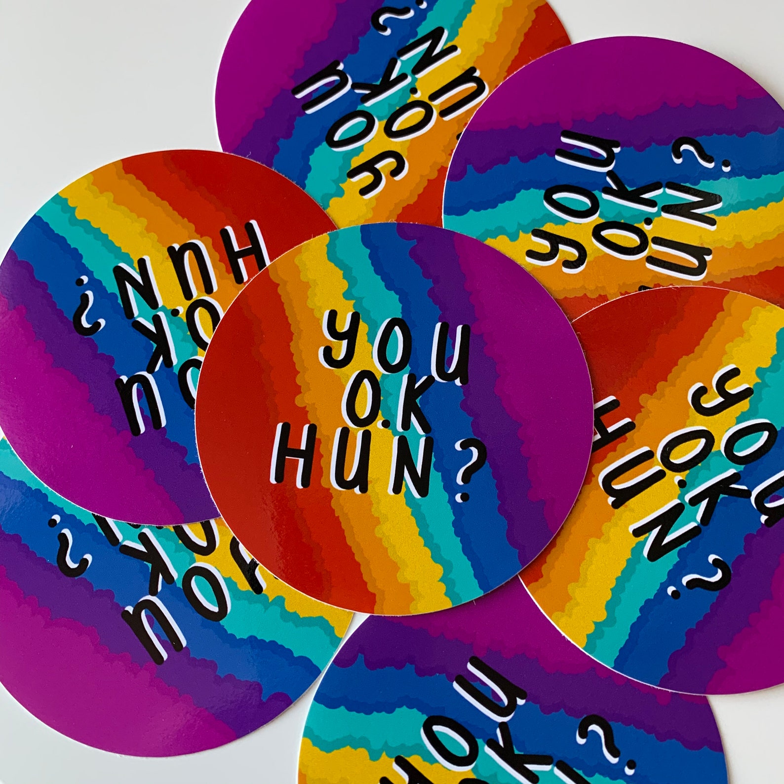 You Ok Hun 8cm Vinyl Circle Sticker - Etsy