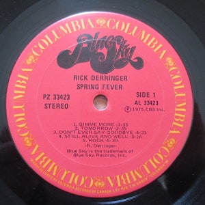 Vintage Records, RICK DERRINGER, SPRING Fever, Rock Records, Vintage ...
