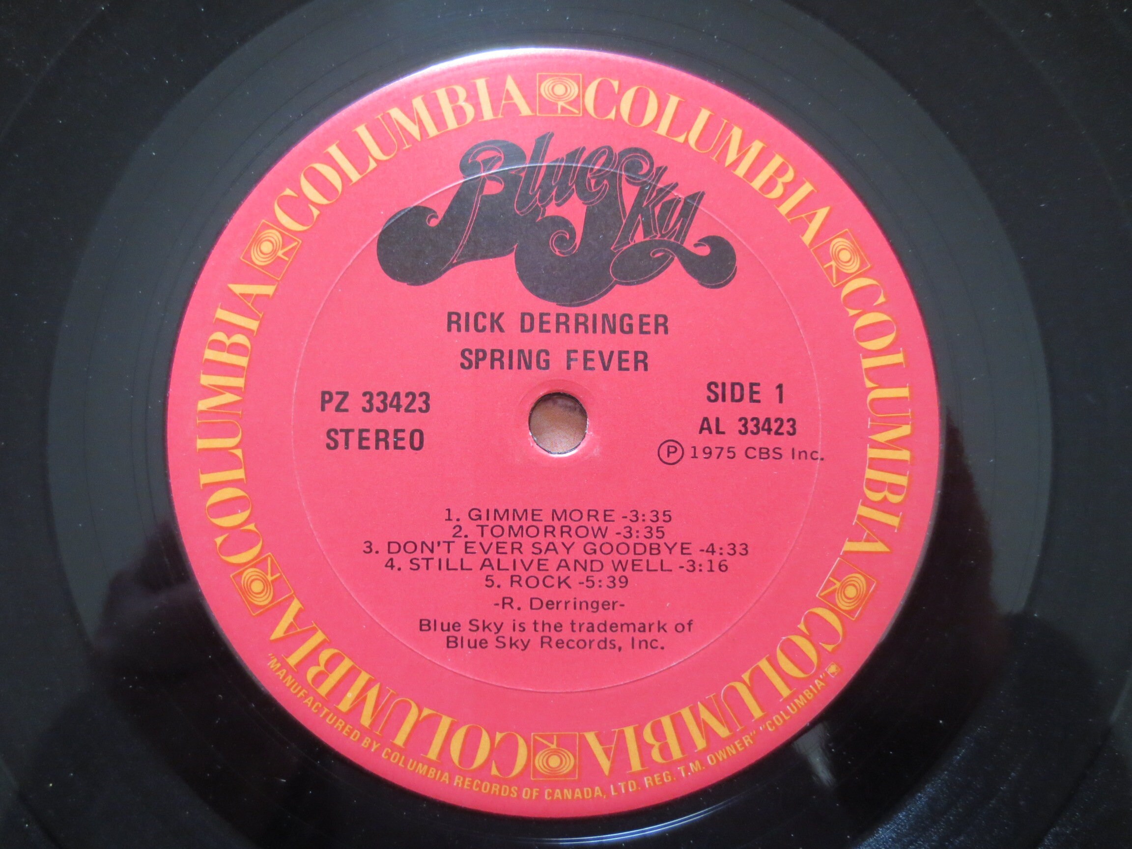 Vintage Records RICK DERRINGER SPRING Fever Rock Records | Etsy