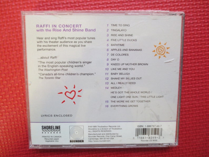 Vintage Cds, RAFFI, MISMATCHED Cd, in Concert COVER, Grocery Store Cd ...