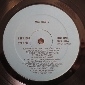 Vintage Records, MAC DAVIS Record, MAC Davis Collection, Mac Davis ...