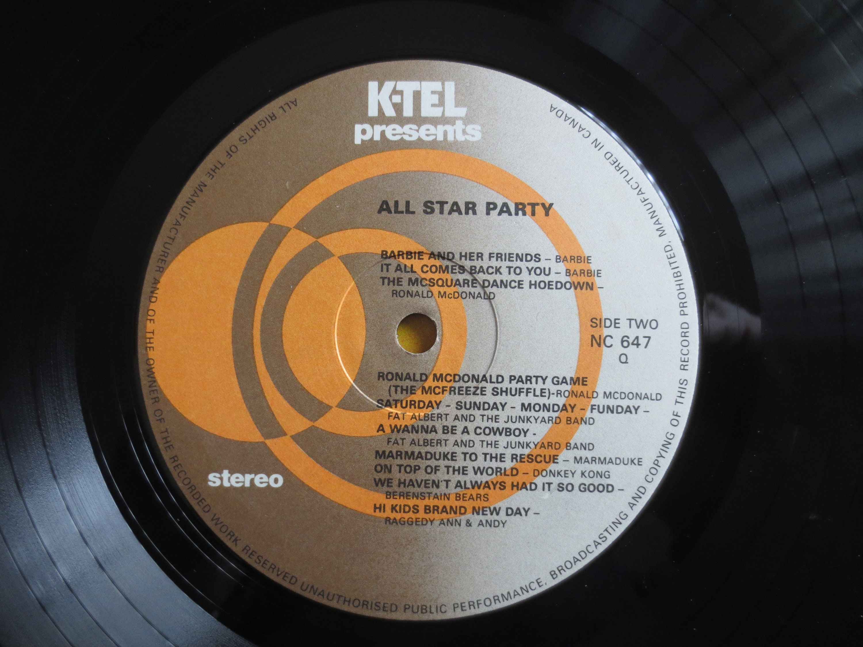Vintage Records K-TEL Records All-Star PARTY KIDS Record | Etsy