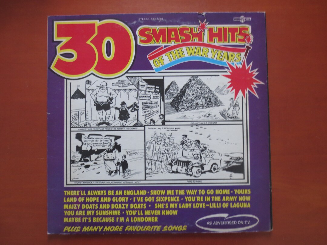 30 SMASH HITS, War YEARS, Vintage Vinyl, Marching Band Vinyl, Military ...